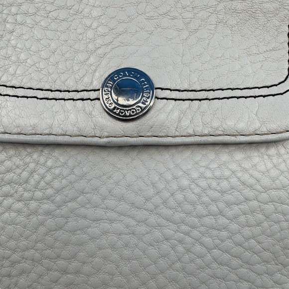 Coach | Bags | Coach Chalk Pebbled Leather Flap Front Crossbody Bag ...